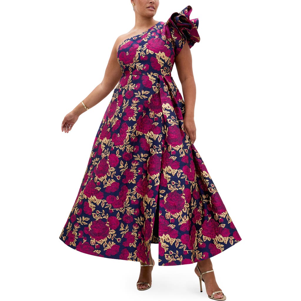 CITY CHIC City Chic Floral Jacquard Grand Gala Maxi Dress